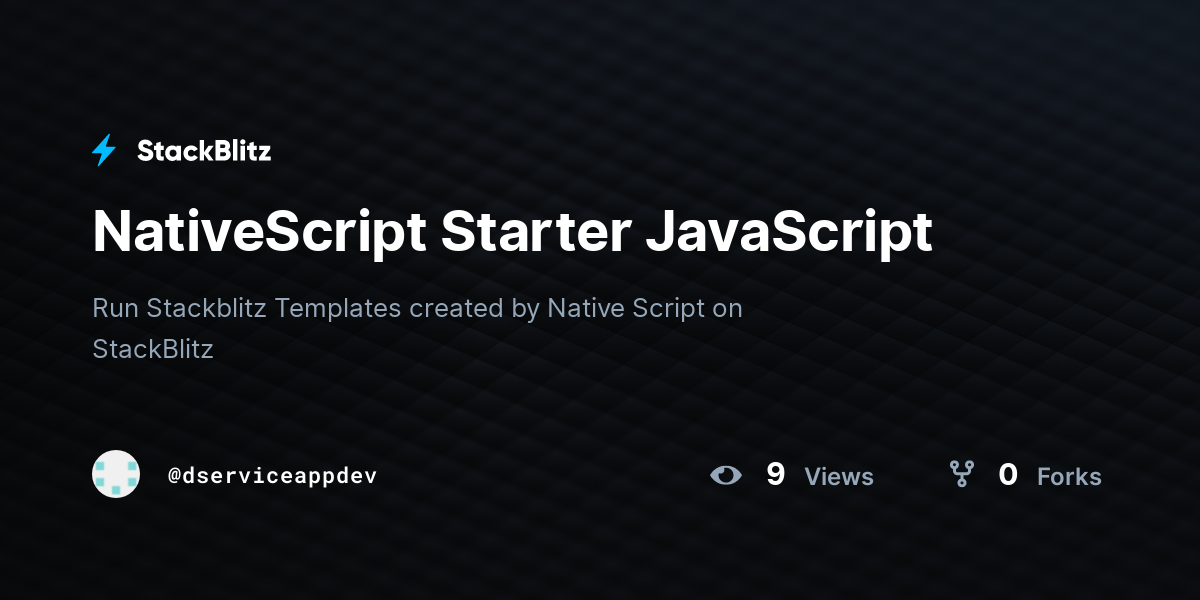 NativeScript Starter JavaScript - StackBlitz NativeScript Starter JavaScript - StackBlitz