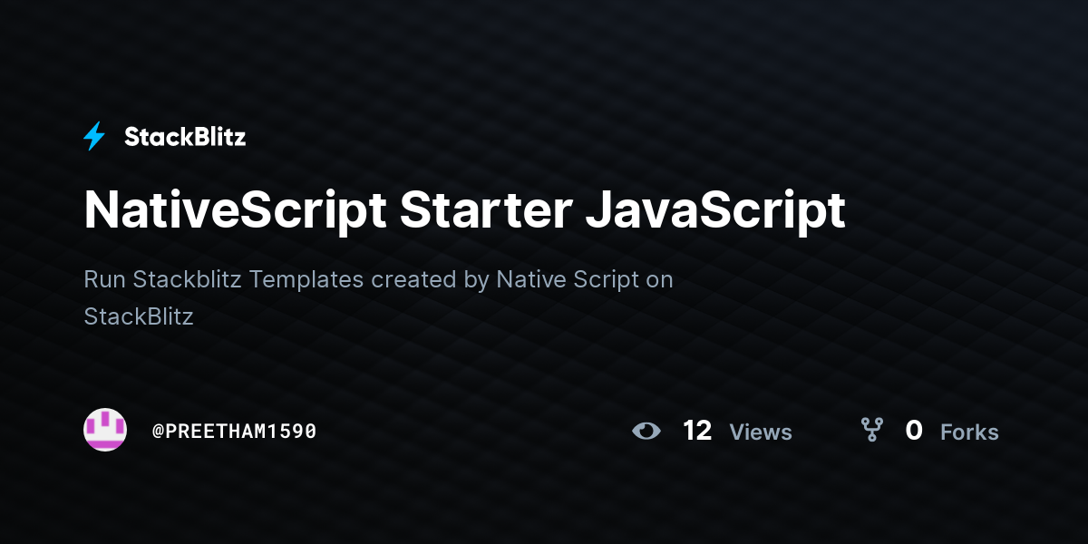 NativeScript Starter JavaScript - StackBlitz