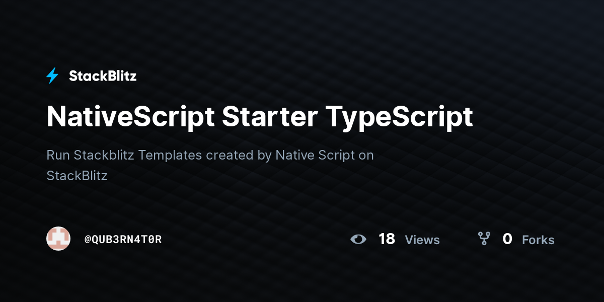 Nativescript Starter Typescript Stackblitz 8423
