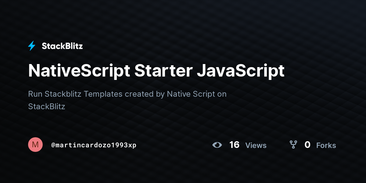 NativeScript Starter JavaScript - StackBlitz