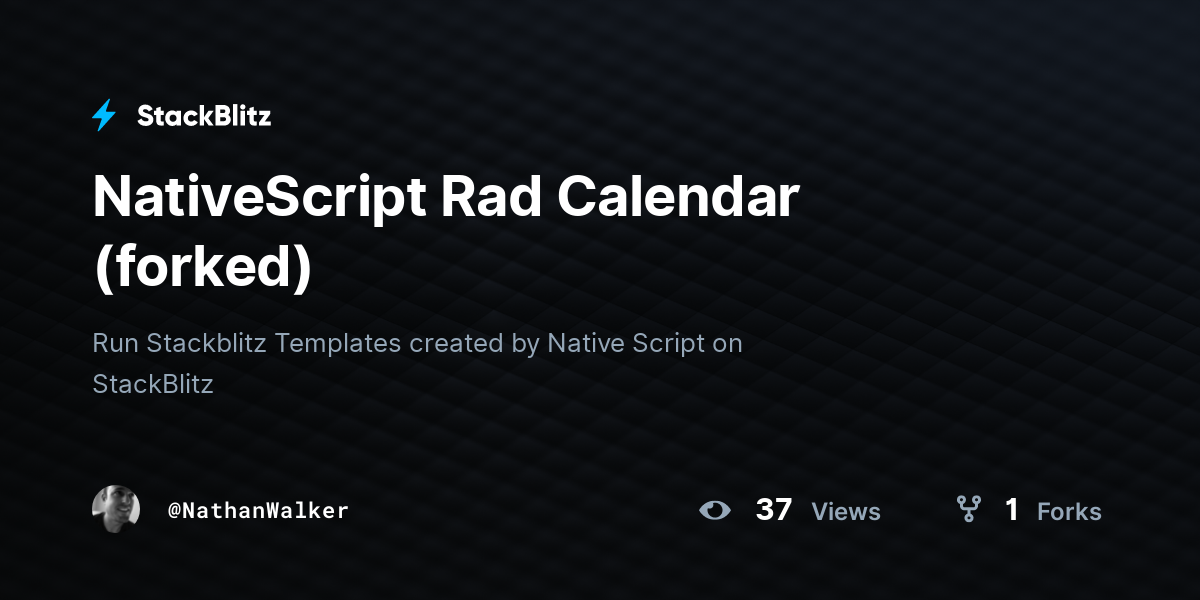 NativeScript Rad Calendar (forked) - StackBlitz