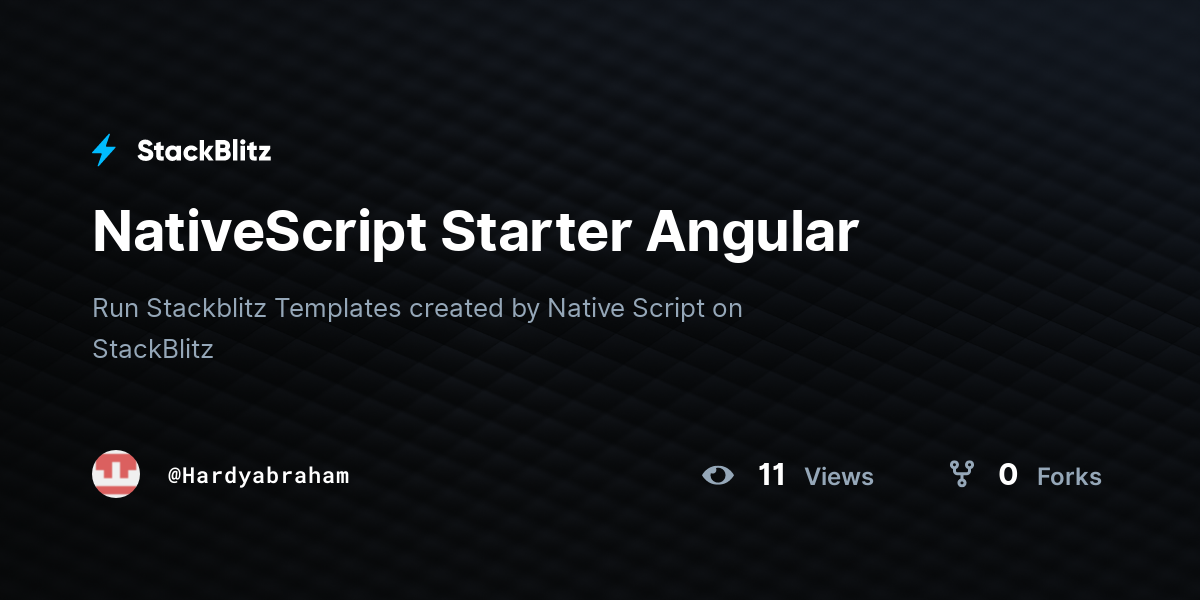 Nativescript Starter Angular Stackblitz 8697
