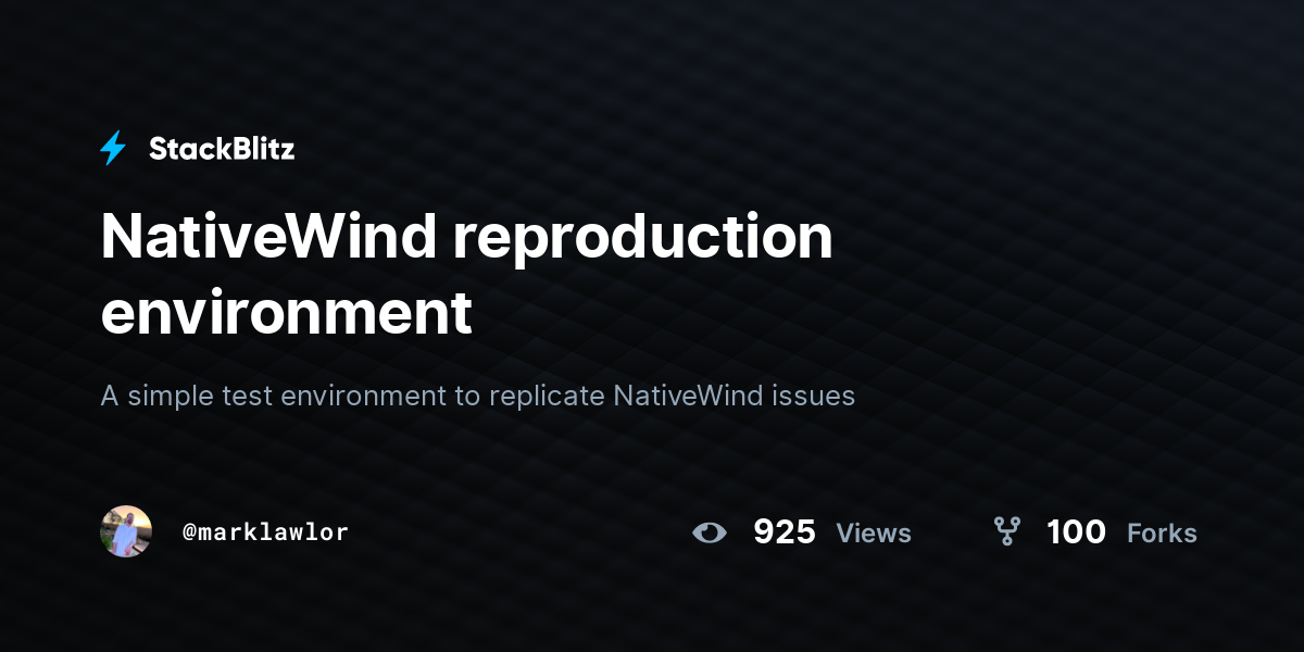 NativeWind reproduction environment - StackBlitz