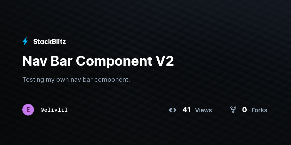 Nav Bar Component V2 - StackBlitz