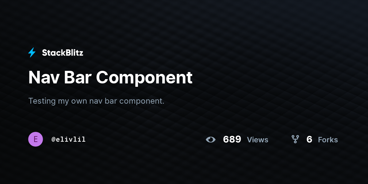 Nav Bar Component - StackBlitz
