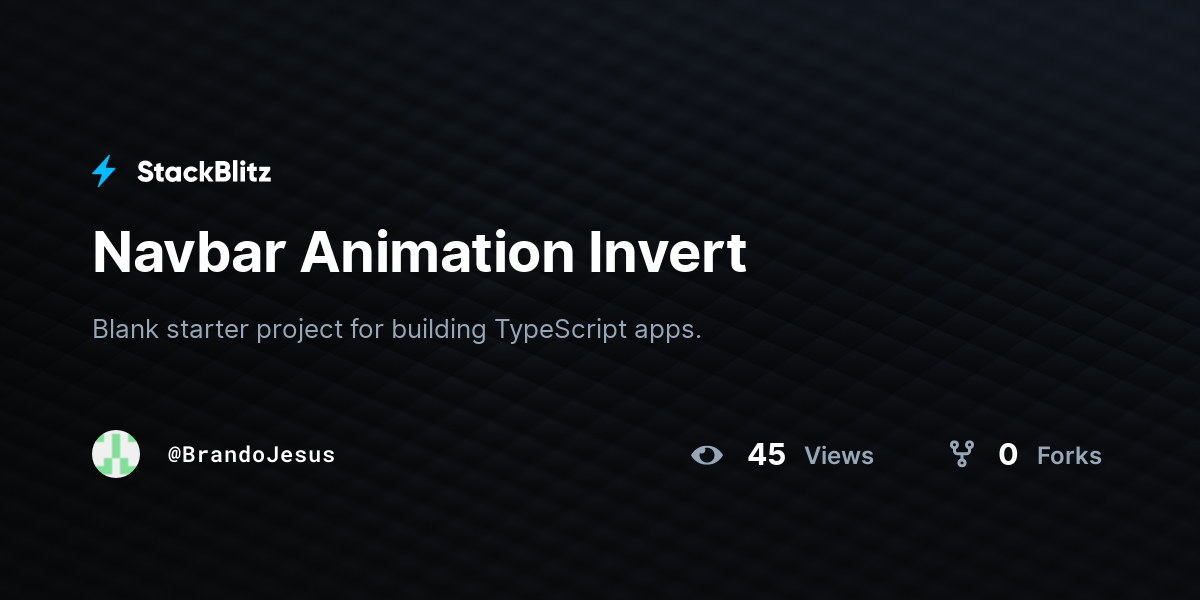 Navbar Animation Invert - StackBlitz