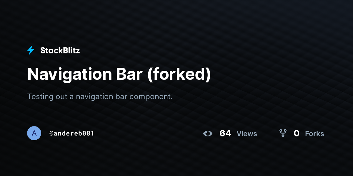 Navigation Bar (forked) - StackBlitz