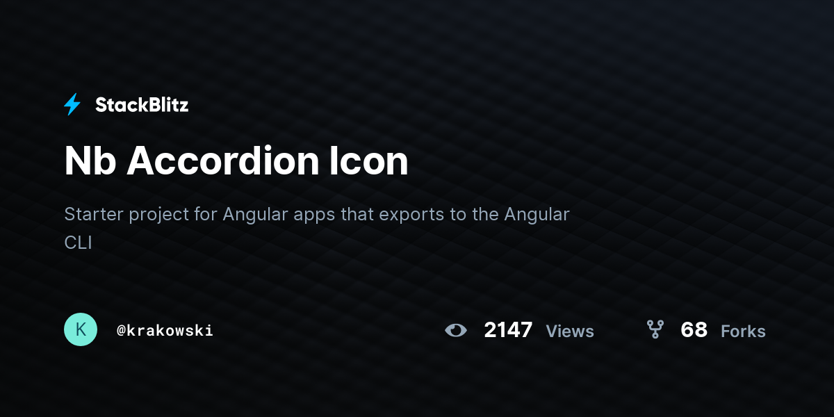 Nb Accordion Icon - StackBlitz