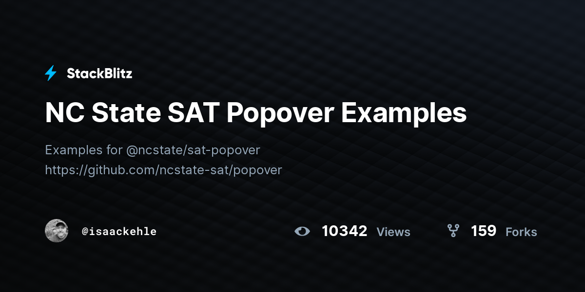 NC State SAT Popover Examples - StackBlitz
