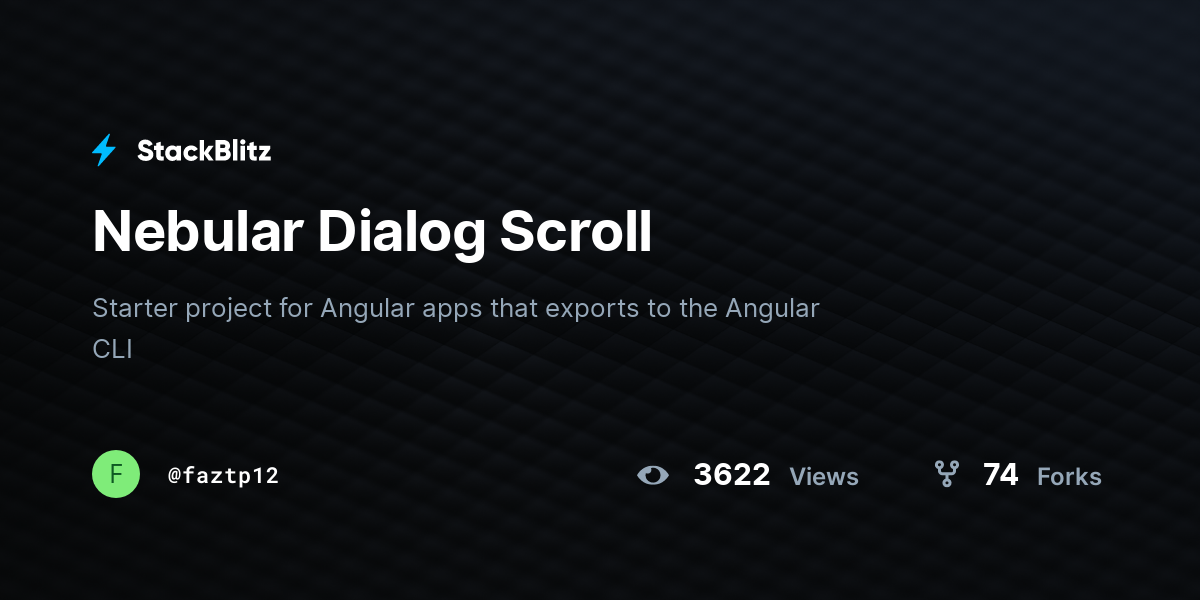Nebular Dialog Scroll - StackBlitz
