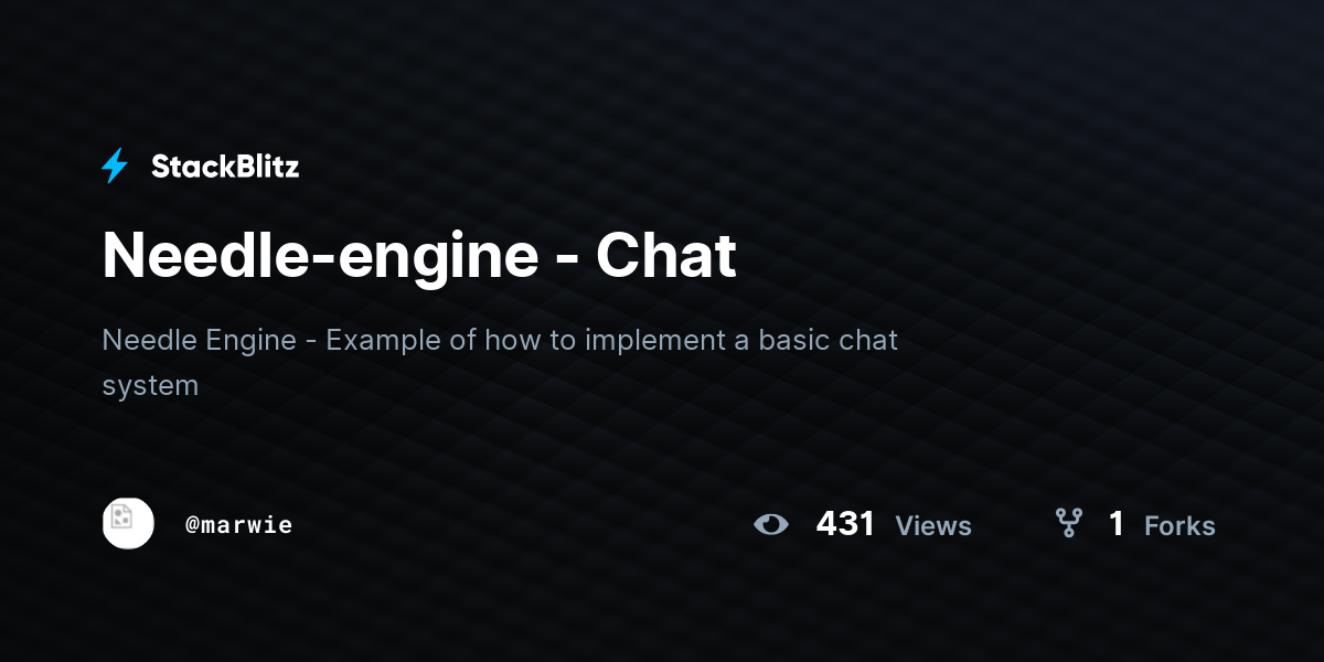 Needle-engine - Chat - StackBlitz