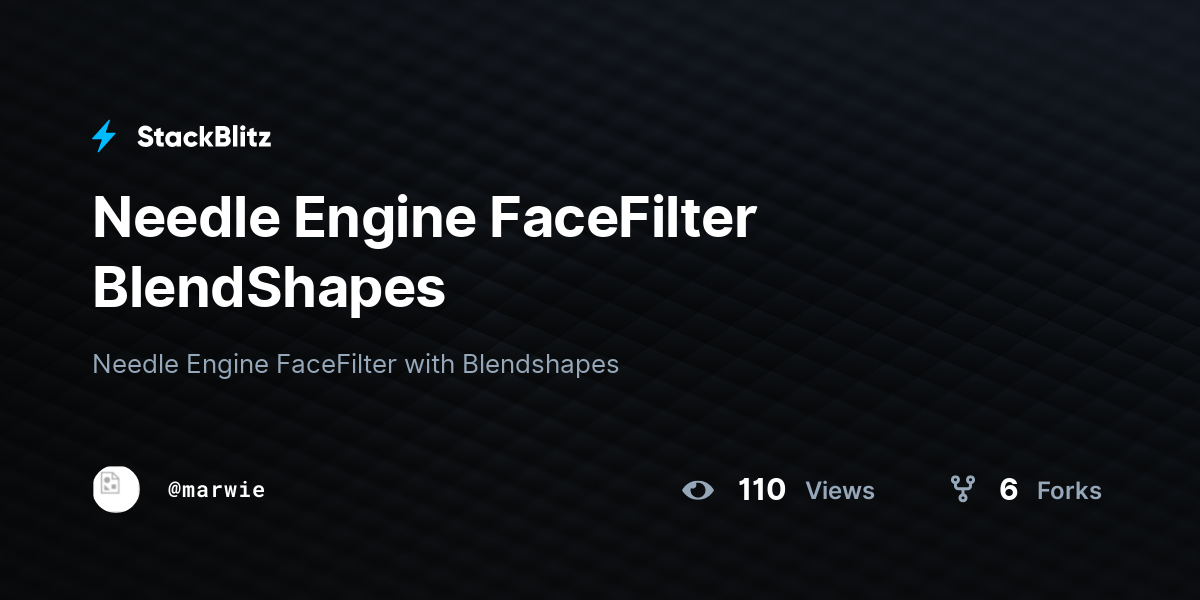Needle Engine FaceFilter BlendShapes - StackBlitz