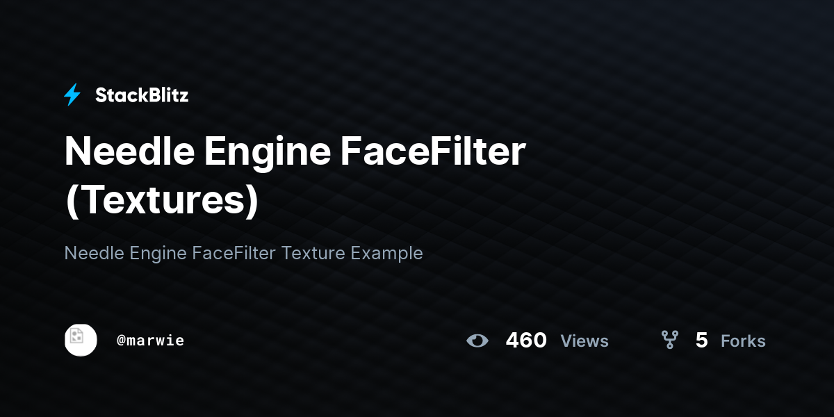 Needle Engine FaceFilter (Textures) - StackBlitz