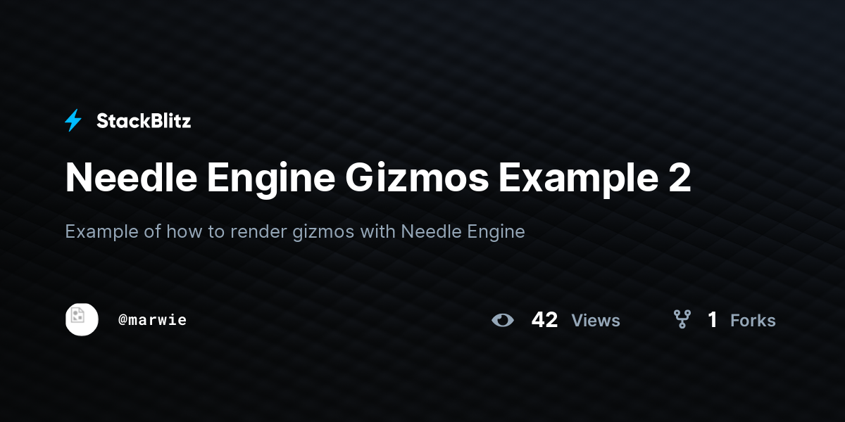 Needle Engine Gizmos Example 2 - StackBlitz