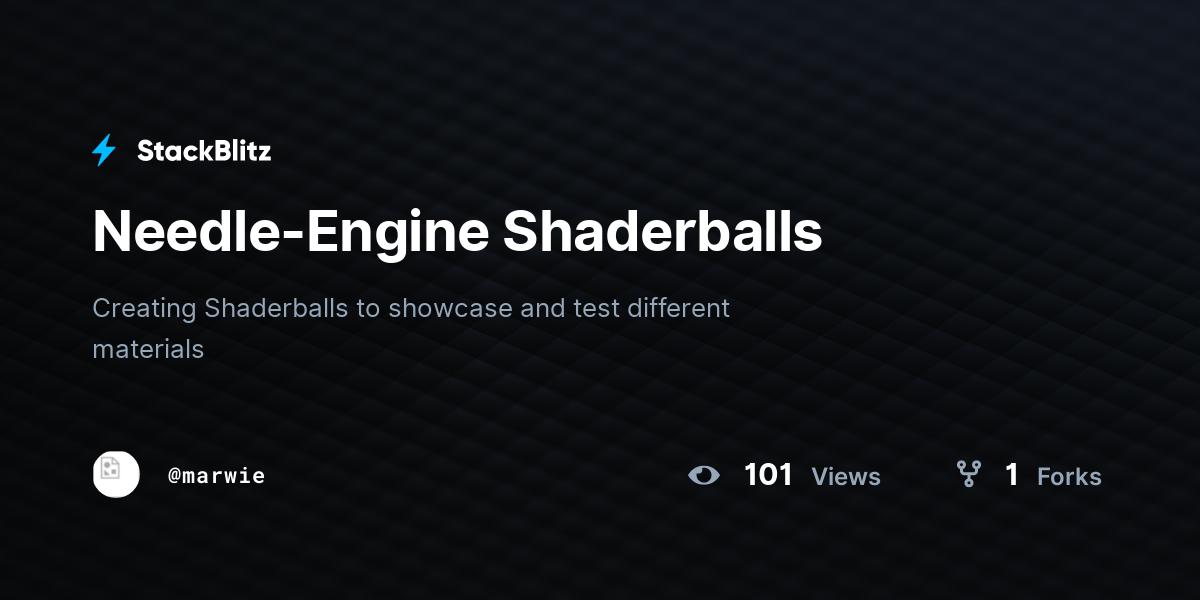 Needle-Engine Shaderballs - StackBlitz