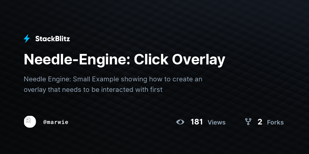 Needle-Engine: Click Overlay - StackBlitz