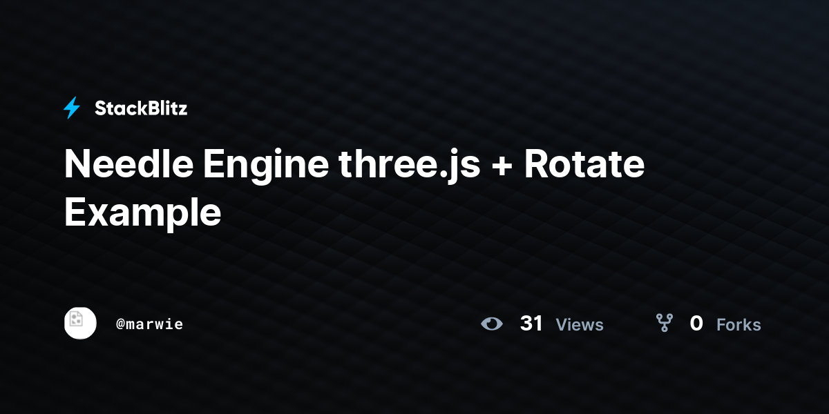 Needle Engine three.js + Rotate Example - StackBlitz