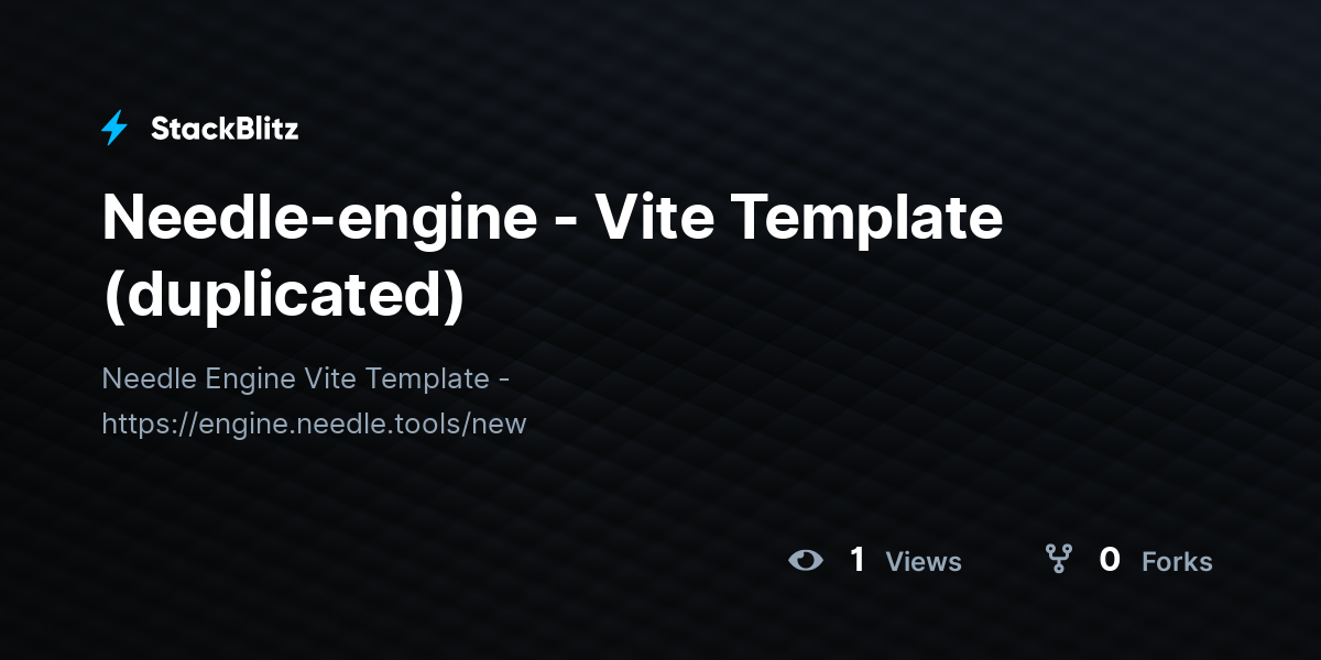 Needle-engine - Vite Template (duplicated) - StackBlitz