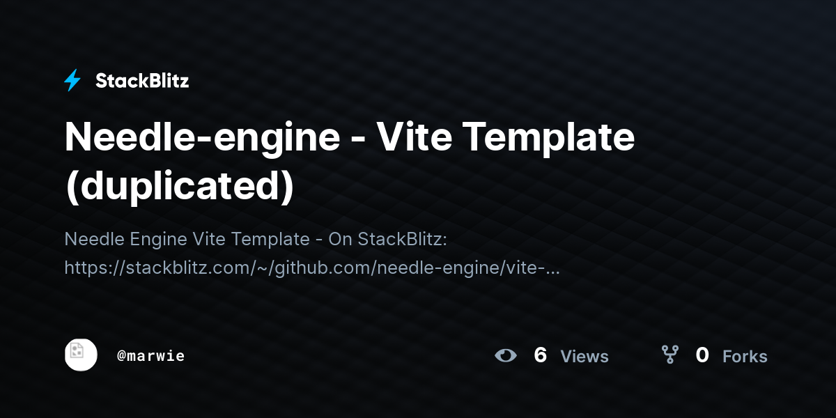 Needle-engine - Vite Template (duplicated) - StackBlitz