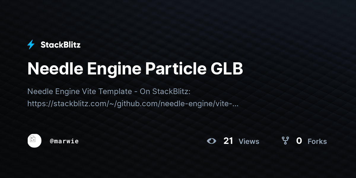 Needle Engine Particle GLB - StackBlitz