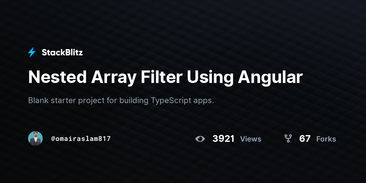 Nested Array Filter Using Angular - StackBlitz