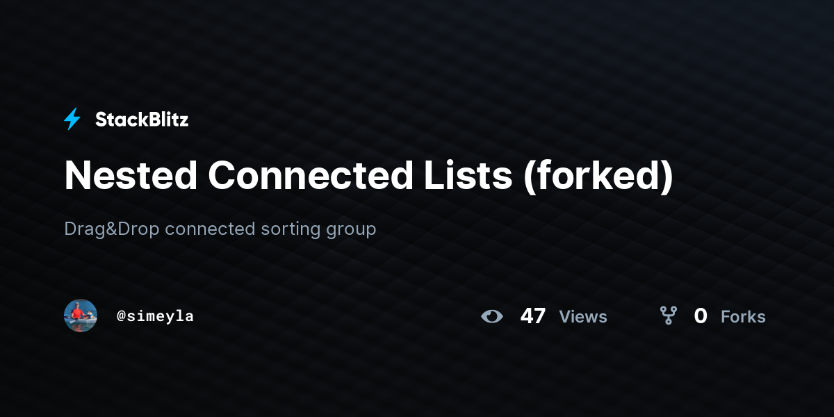 Nested Connected Lists (forked) - StackBlitz Nested Connected Lists (forked) - StackBlitz