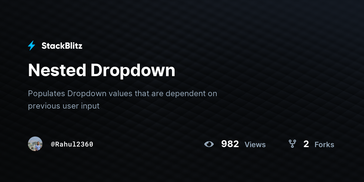 Nested Dropdown - StackBlitz