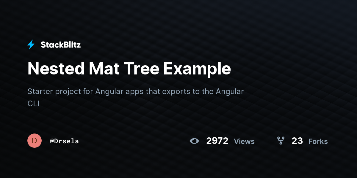 Nested Mat Tree Example - StackBlitz