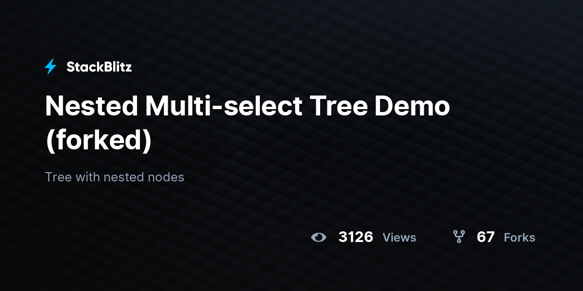 Nested Multi Select Tree Demo Forked Stackblitz