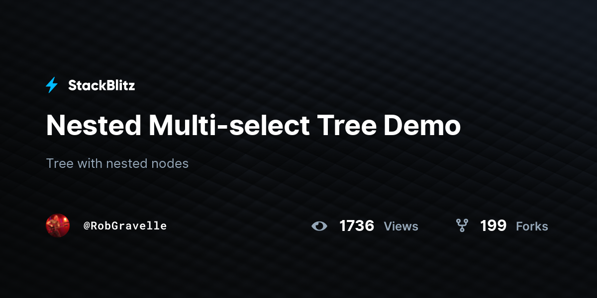 Nested Multi-select Tree Demo - StackBlitz