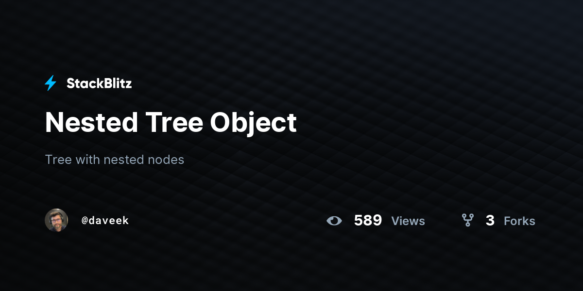Nested Tree Object - StackBlitz