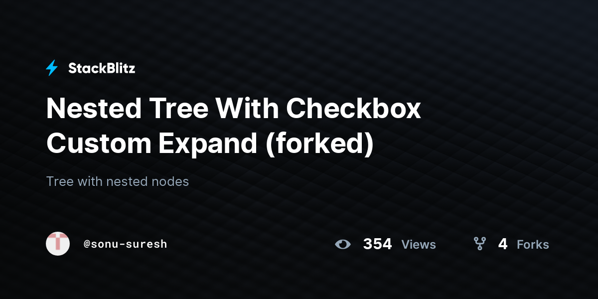 Nested Tree With Checkbox Custom Expand (forked) - StackBlitz
