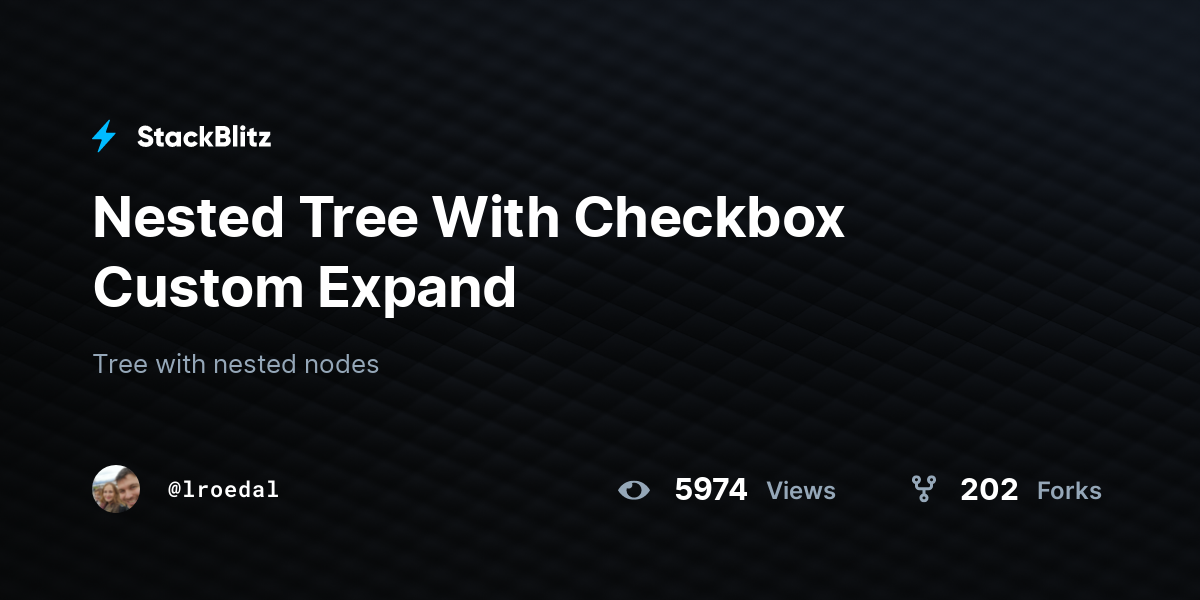 Nested Tree With Checkbox Custom Expand - StackBlitz