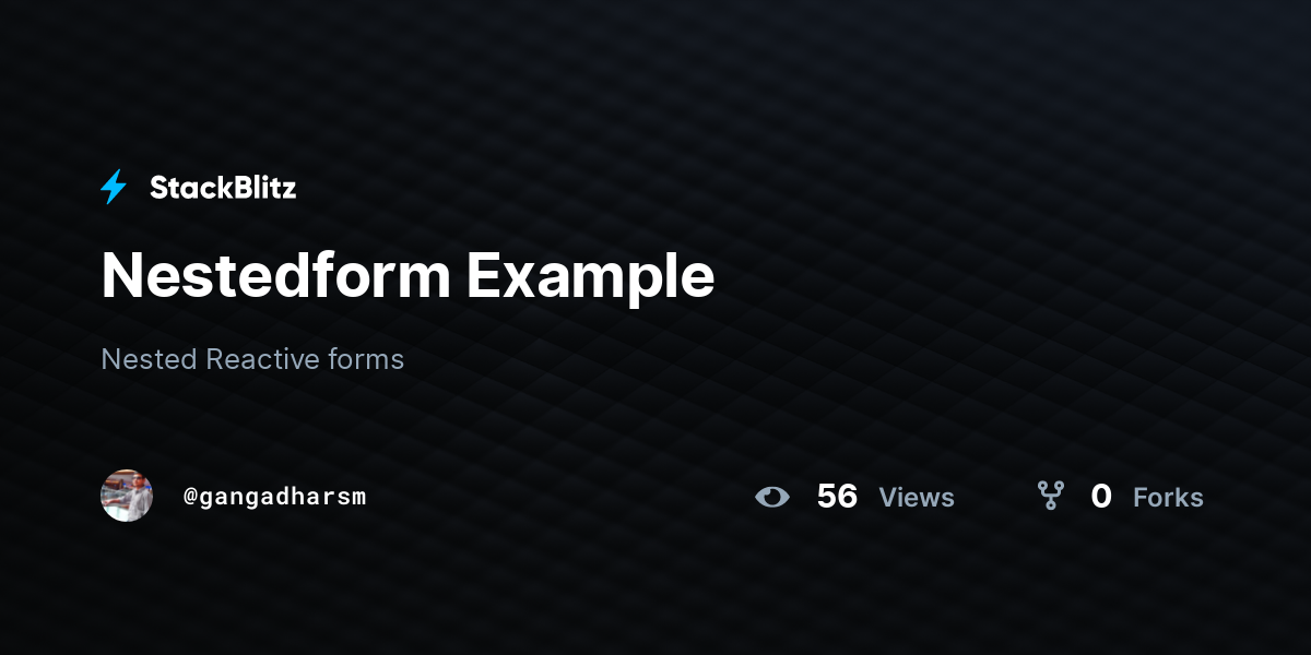 Nestedform Example - StackBlitz