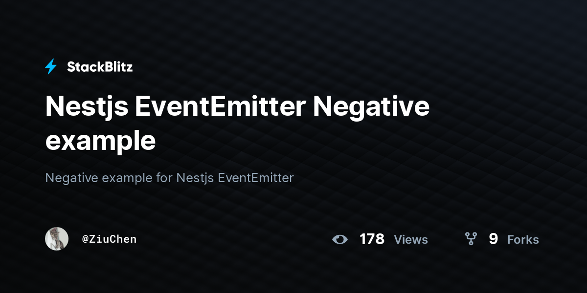 Nestjs EventEmitter Negative example - StackBlitz