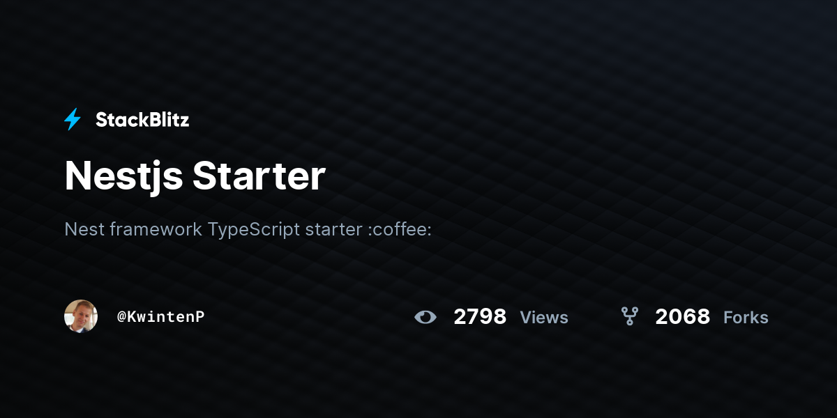 Nestjs Starter Stackblitz