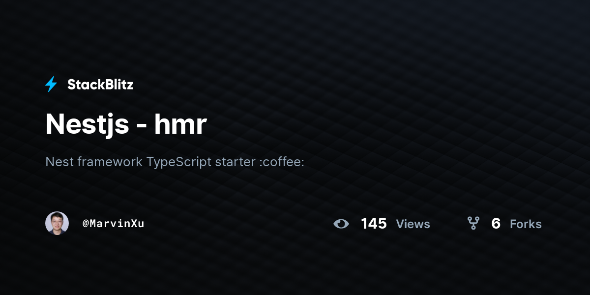 Nestjs - hmr - StackBlitz Nestjs - hmr - StackBlitz