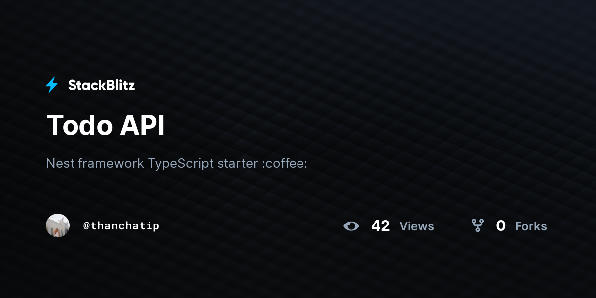 Todo API - StackBlitz