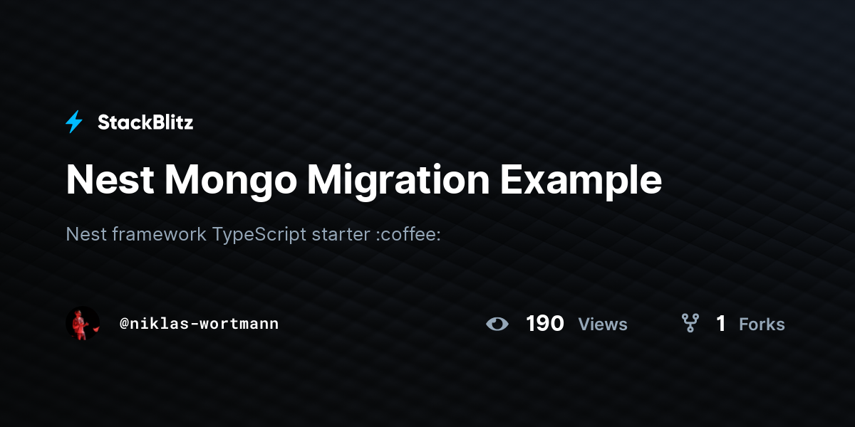 Nest Mongo Migration Example Stackblitz