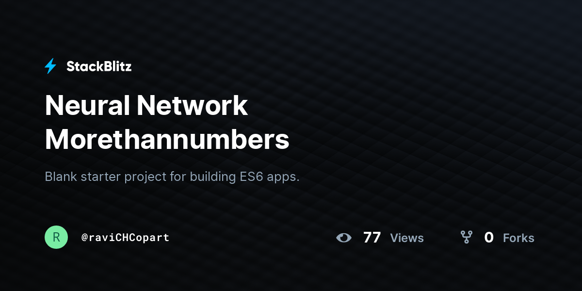 Neural Network Morethannumbers - StackBlitz