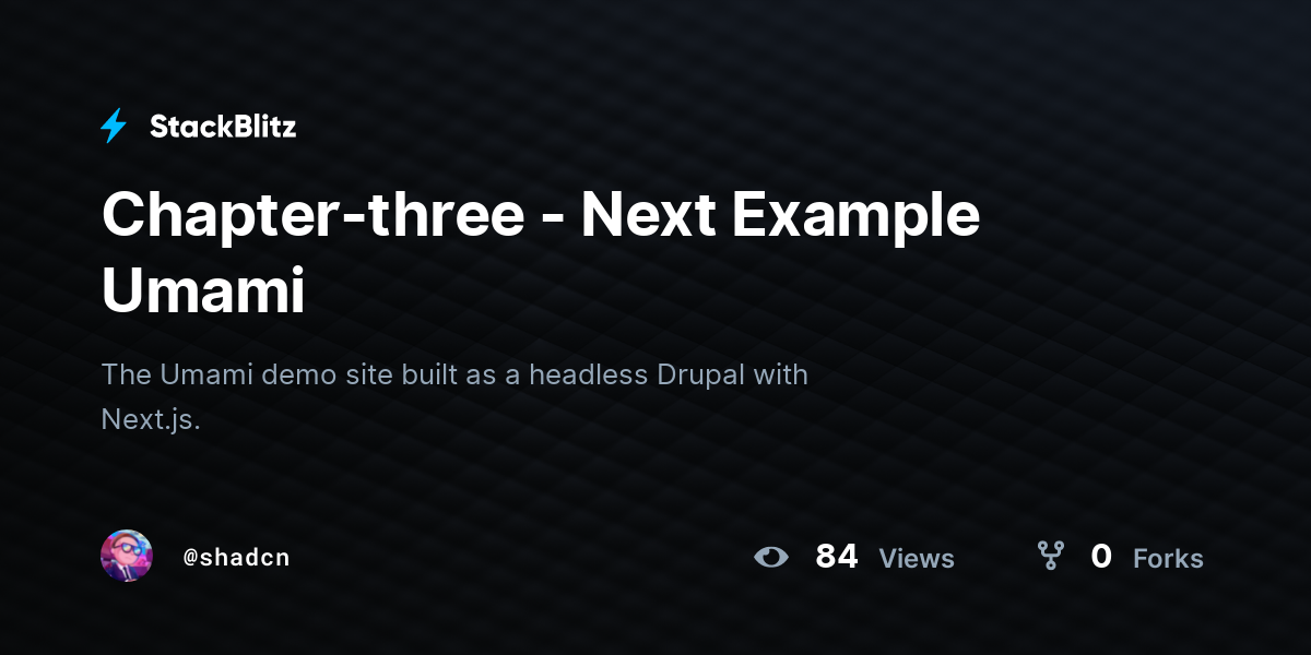 Chapter Three Next Example Umami Stackblitz