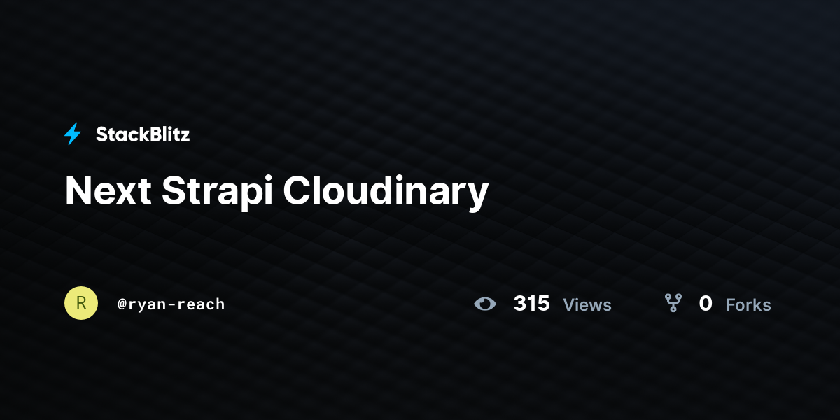 Next Strapi Cloudinary - StackBlitz