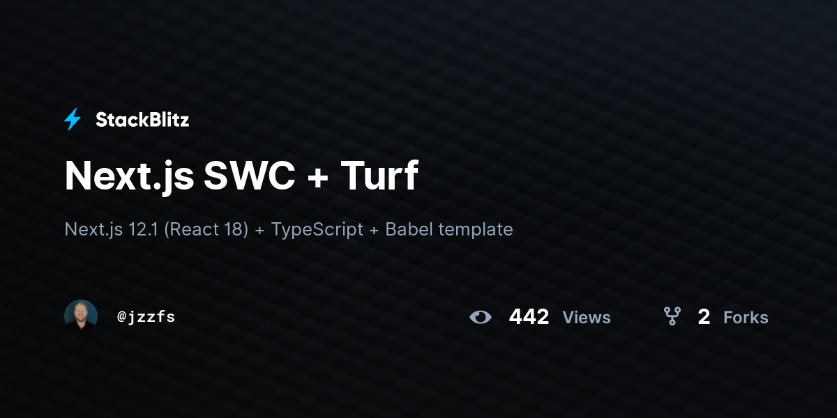 Next.js SWC + Turf - StackBlitz