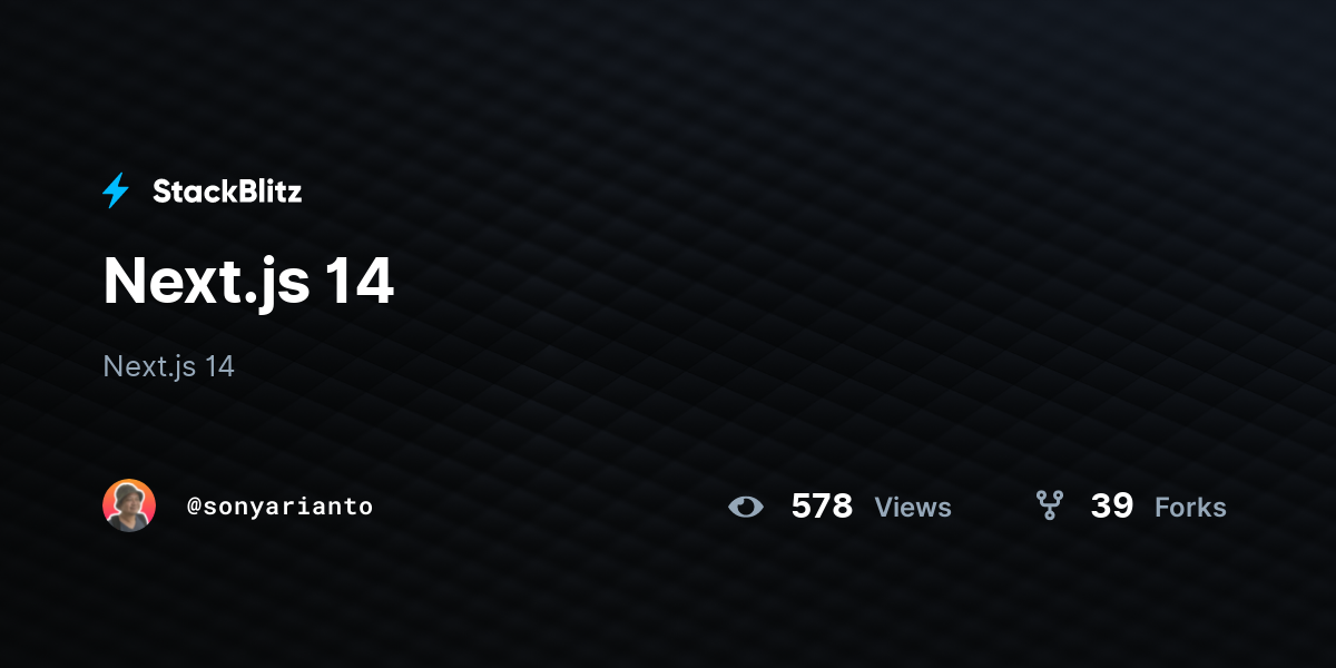 Next.js 14 - StackBlitz