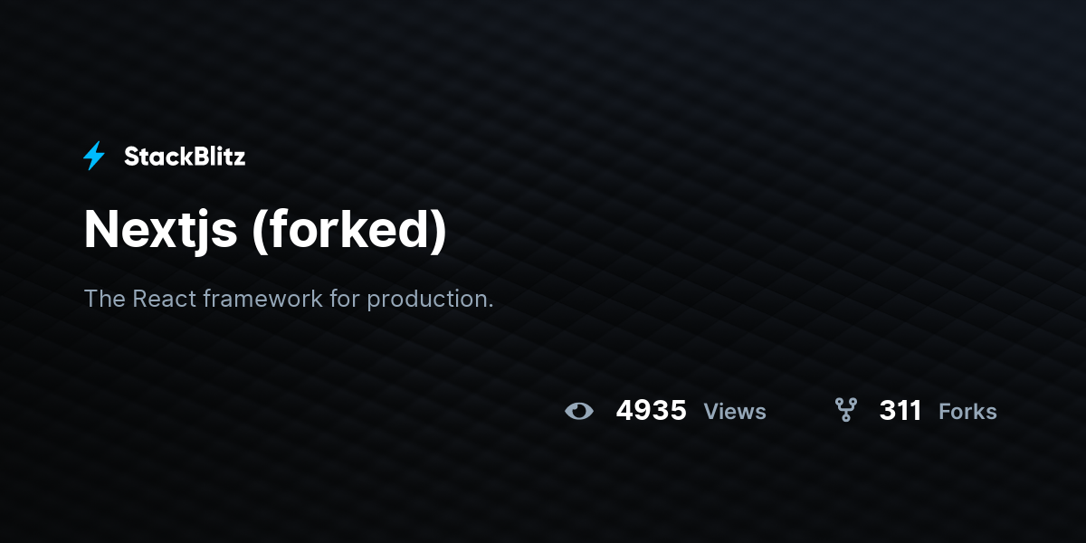 Nextjs (forked) - StackBlitz
