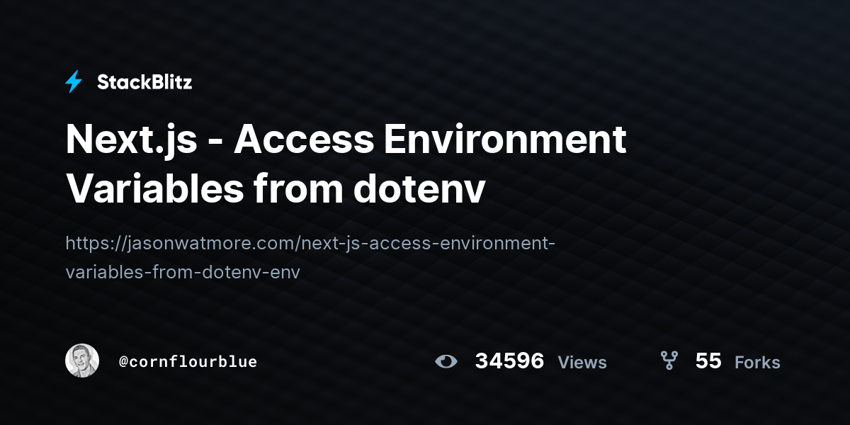 Next.js - Access Environment Variables from dotenv - StackBlitz
