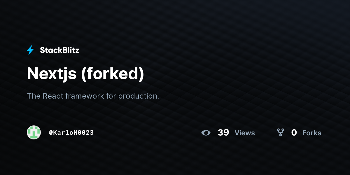 Nextjs (forked) - StackBlitz