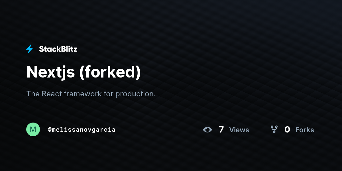 Nextjs (forked) - StackBlitz