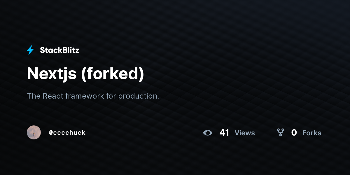Nextjs (forked) - StackBlitz