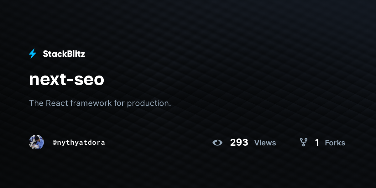 next-seo - StackBlitz